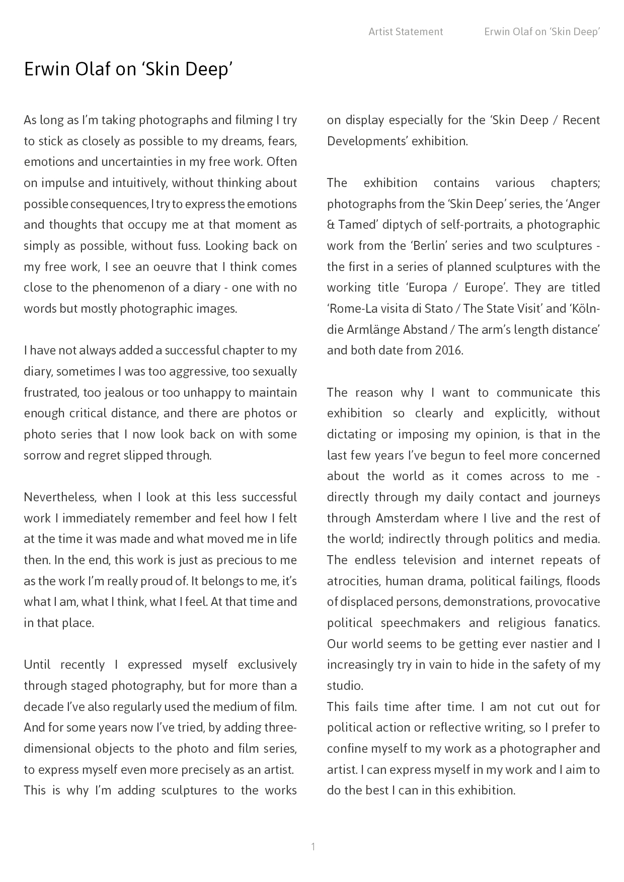 Skin Deep, 2015 | Erwin Olaf
